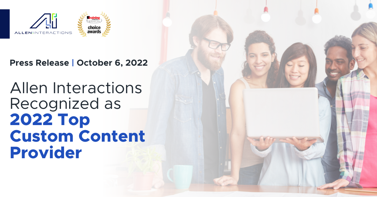 Allen Interactions Wins Training Magazine Network Best in Custom ...